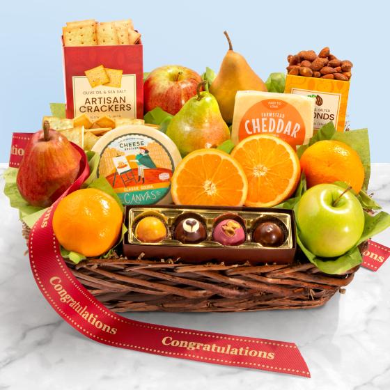 Congratulations Deluxe Fruit Basket - AA4101C | A Gift Inside