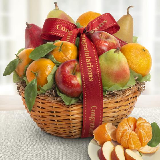 Congratulations Fruit Favorites Basket - AA4103C - A Gift Inside