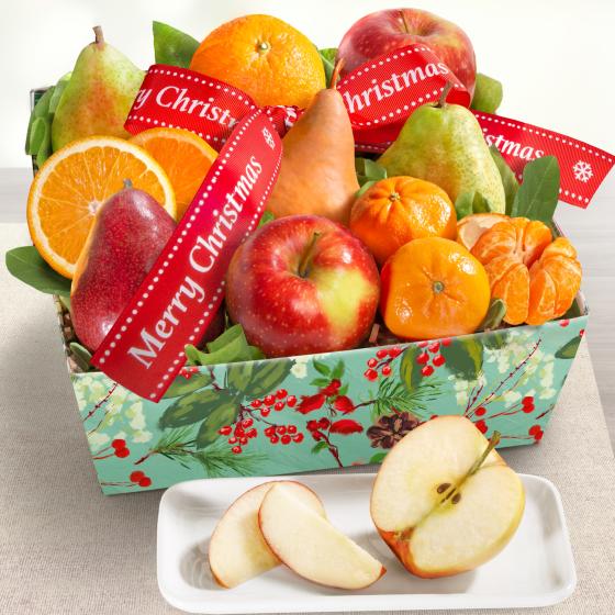 Merry Christmas Fruit Favorites Basket - AA4103X | A Gift Inside