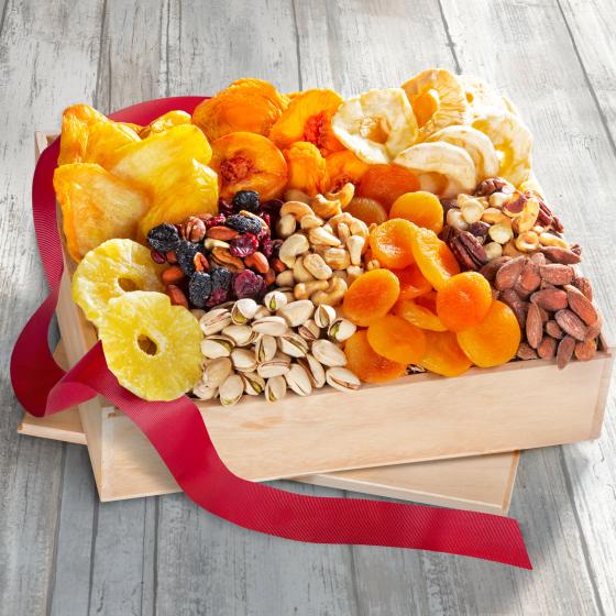 Snacker's Delight Dried Fruit & Nut Gift Crate - AC2024 | A Gift Inside