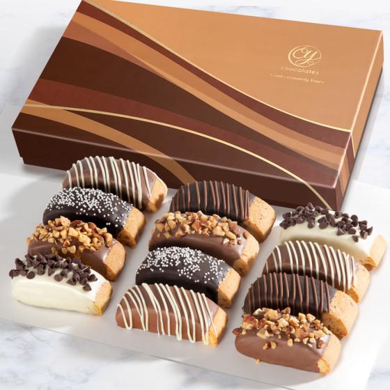 Classic Decorated Chocolate-Dipped Biscotti in Gift Box - ACC1020 - A ...