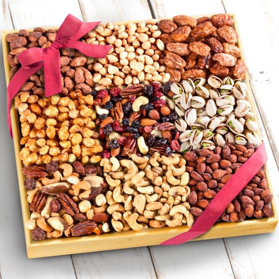 3 Lb Nuts Extravaganza Gift in Wooden Tray - AP8054 - A Gift Inside