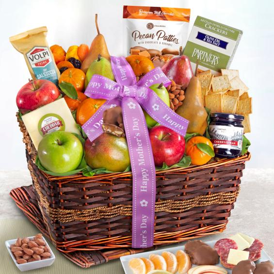 Happy Mothers Day Abundance Classic Fruit Basket Aa4102m A T Inside