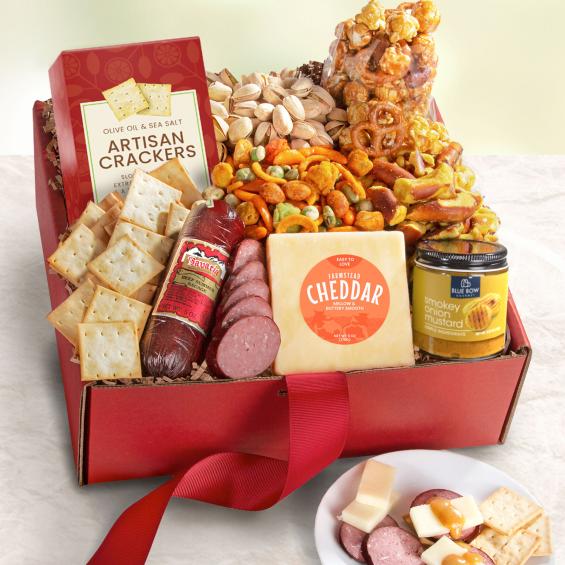 Snack Sensation Meat, Cheese & Snack Variety Gift Box - AB1085 | A Gift ...