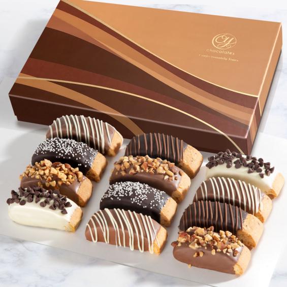 Classic Decorated Chocolate-Dipped Biscotti in Gift Box - ACC1020 - A ...