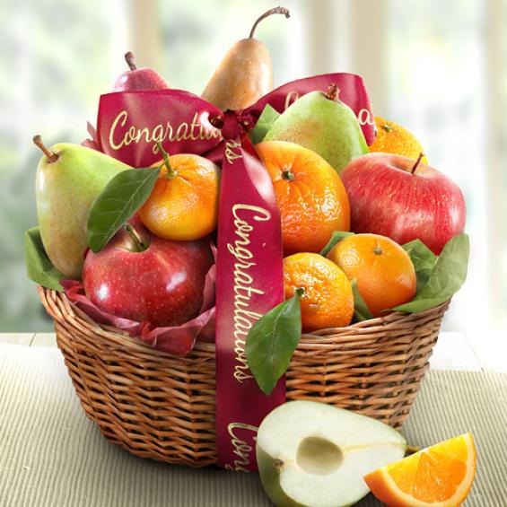 Congratulations Fruit Favorites Basket - AA4103C - A Gift Inside