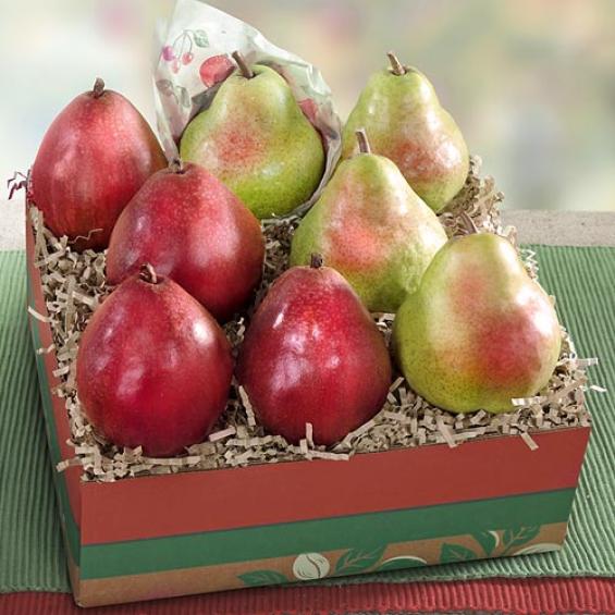San Joaquin Red and Green Pears Gift Box - AB1020 | A Gift Inside