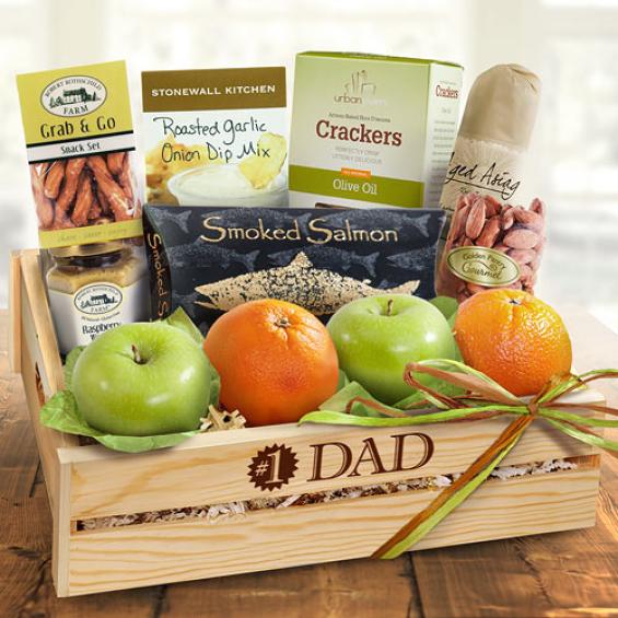Father's Day Fruit and Savory Favorites in Wooden Crate - AC2035 | A ...